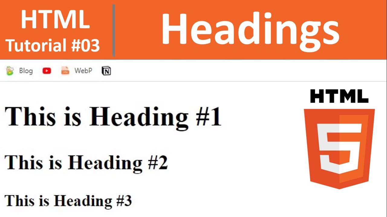 HTML Tutorial #3 - Heading, Paragraph and Line Break Tags in HTML