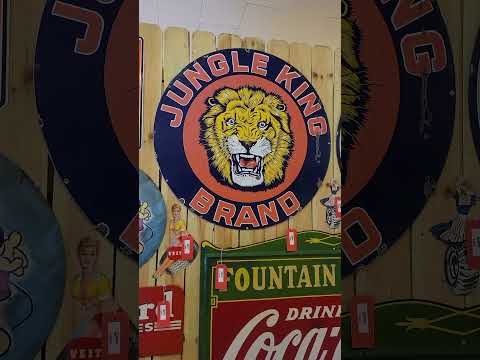 Jungle King Brand Sign #automobilia #Jungle #porcelain #porcelainsign #auction #matthewsauctions