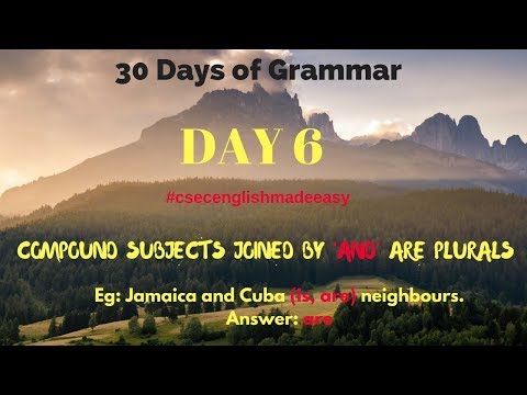 Subject Verb Agreement Exercises|| Season 1 Ep 6|| 30 Days of Grammar