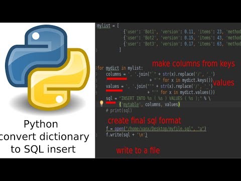 Easy way to convert dictionary to SQL insert with Python