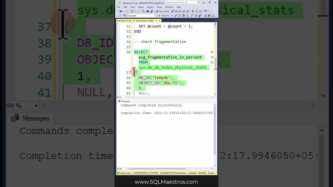 Sql Server Index Fragmentation Sql Server Training Sql Server Video Courses Sql Server