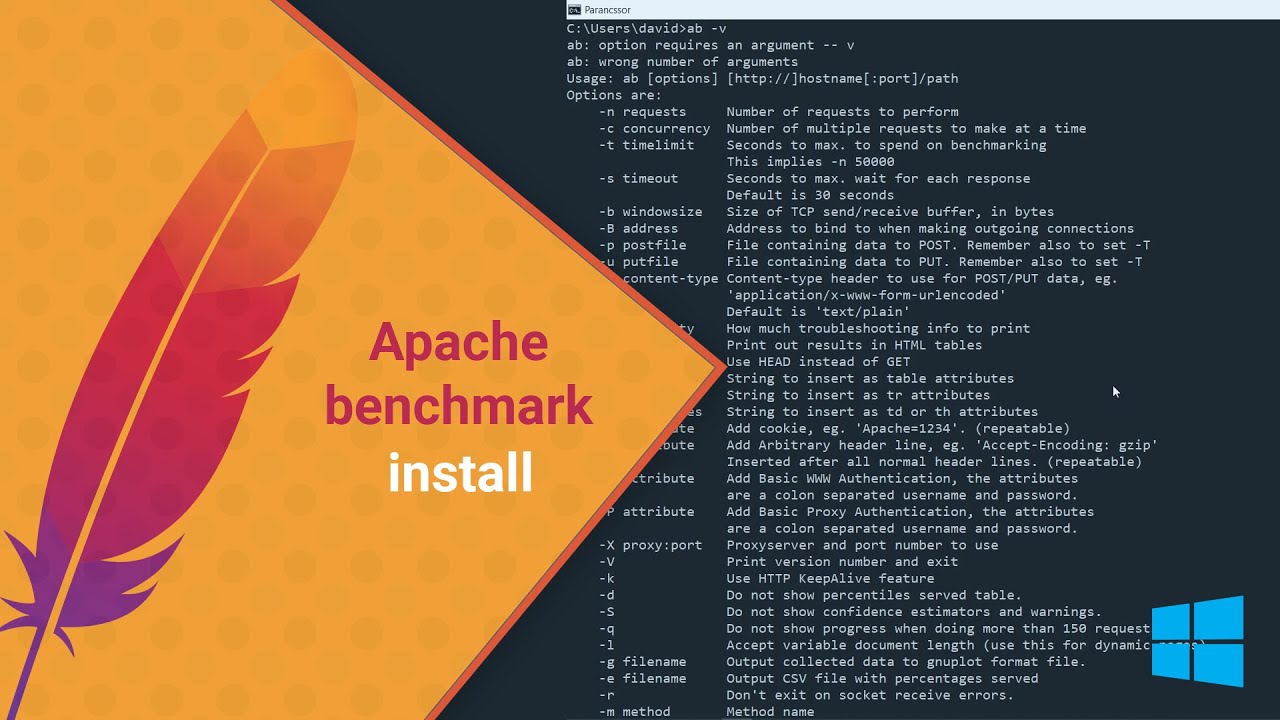 Install Apache Benchmark Tool (AB) - Windows 10 - No commentary