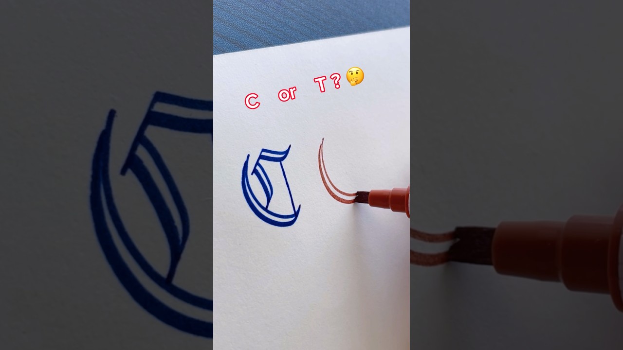 C and T in Old English Font #calligraphy #lettering #handwriting #reels #shorts #viral