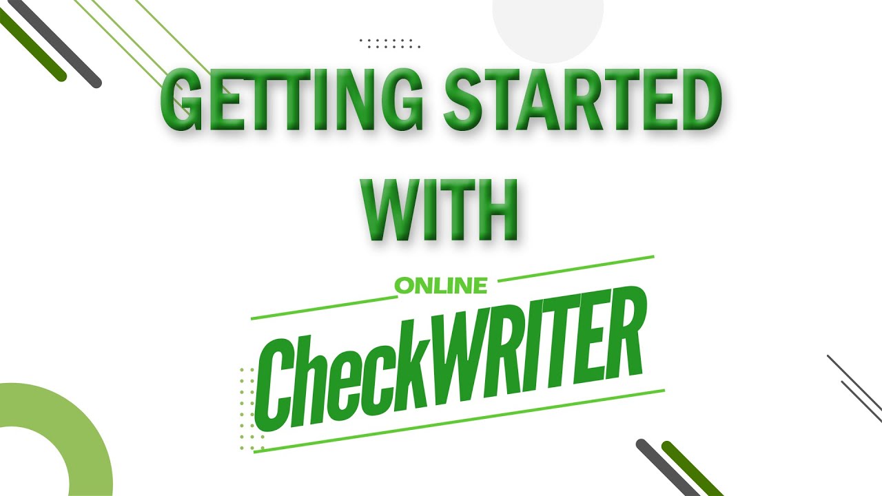 Getting Started with OnlineCheckWriter