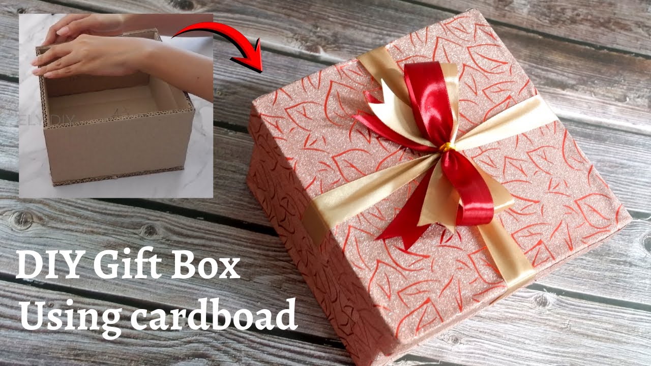 DIY- How to make gift Box using cardboard - gift box tutorial