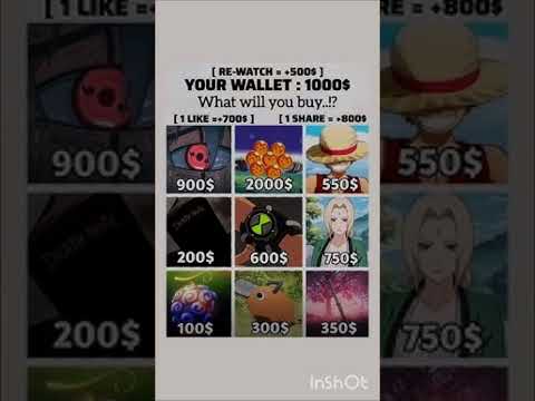 Your Wallet 1000$ What Would you buy? #anime