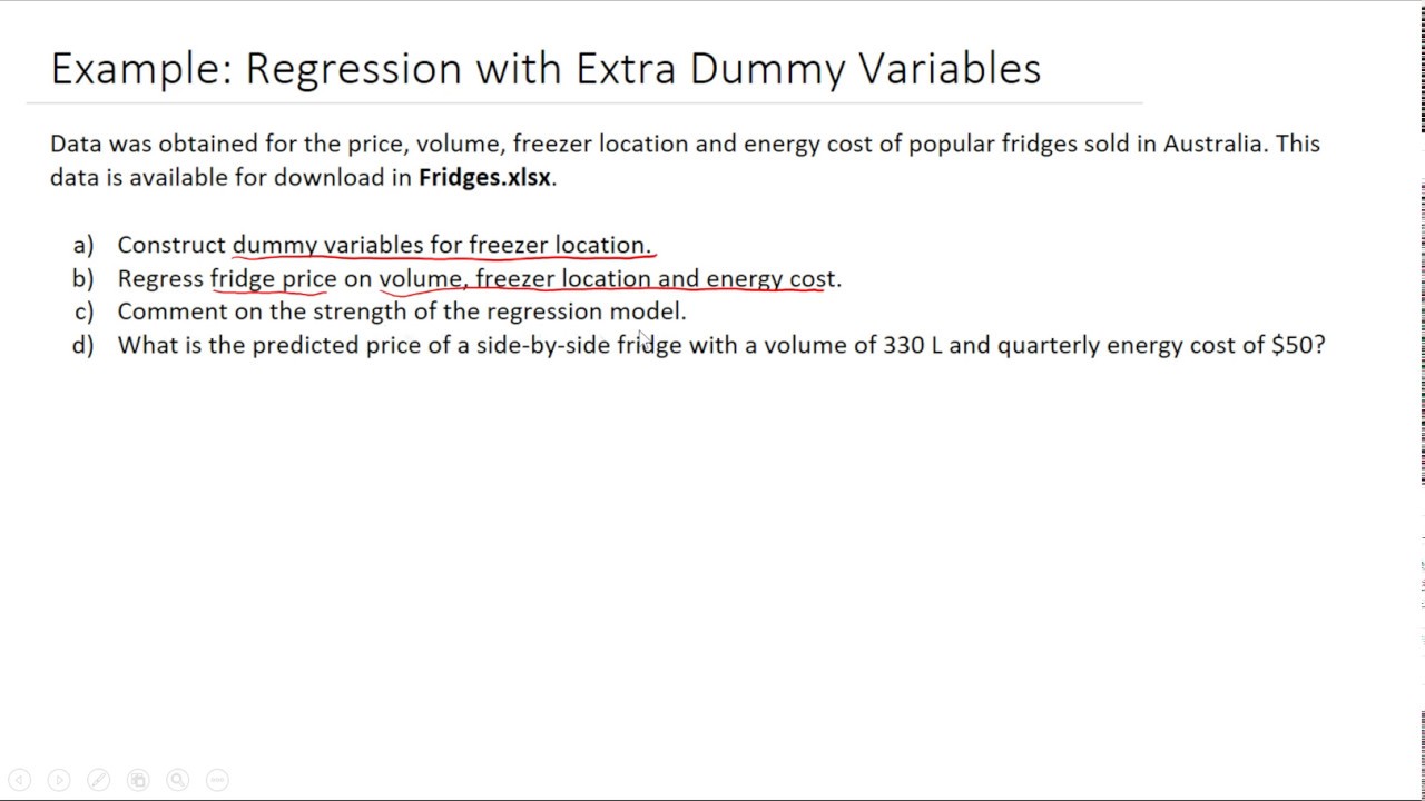 Example: Regression with Extra Dummy Variables