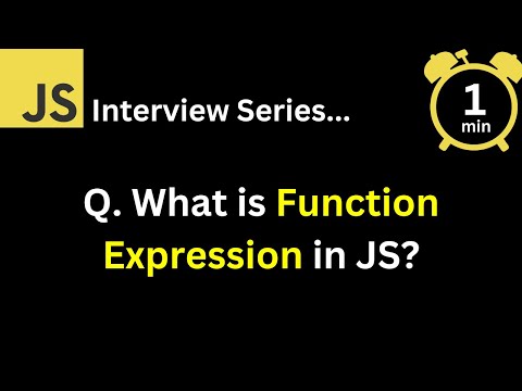 JavaScript Interview - Q What is function expression in JavaScript ?