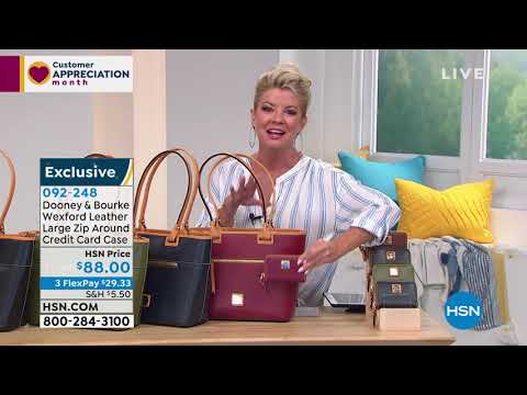Dooney Bourke Wexford Leather Zip Around Credit Card C...