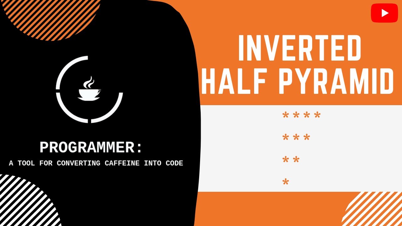 Inverted Half Pyramid Star Pattern | Java Programming | Python Guy #java #code #pattern