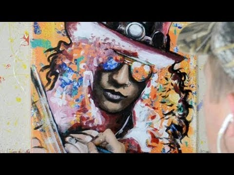Painting a Portrait of Slash - Contemporary Pop Art Style