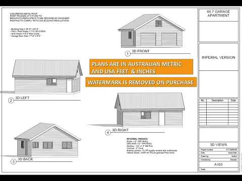 House Plan #66.7 – Garage Apartment (ADU Design)