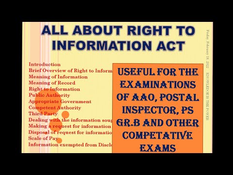 Everything about RTI ACT 2005