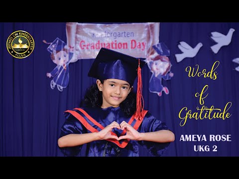 WORDS OF GRATITUDE | Graduation Day 2021-22 | Jeevass Kindergarten | Ameya Rose UKG 2