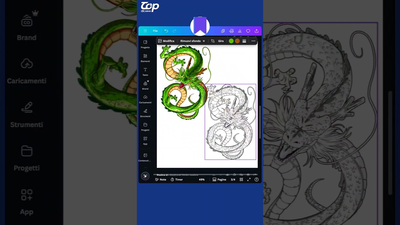Transform Canva elements into coloring pages #canvaitalia #canvatutorial #canvassador