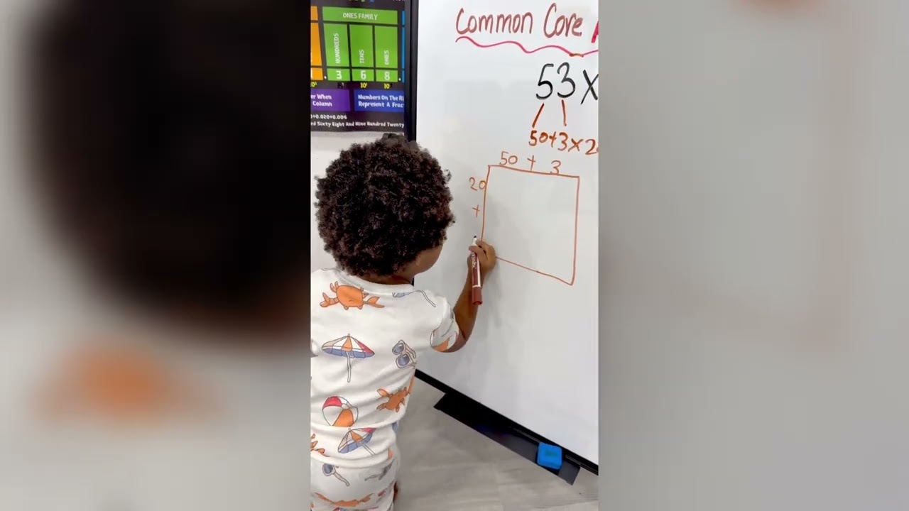 3 Year Old Teaches Common Core Math! (Box Method Multiplication) 🤯