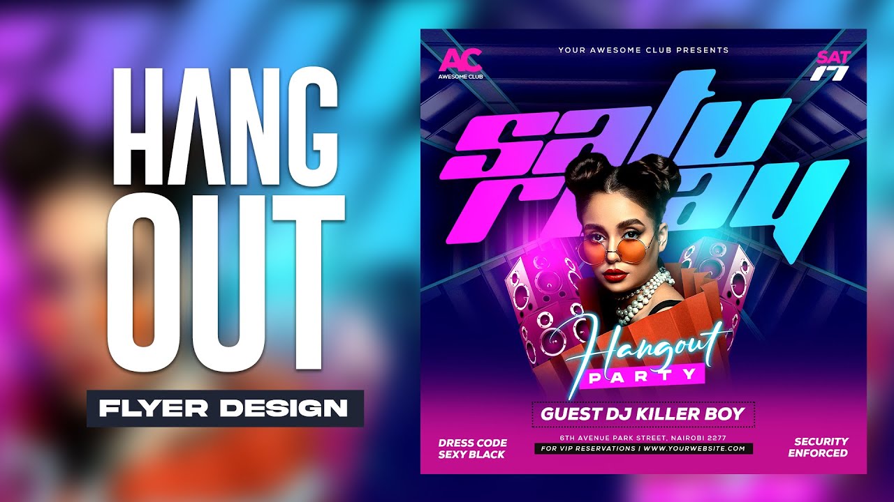 How to make a Saturday Night Club/Party Flyer [ FREE PSD FILE DOWNLOAD IN DESCRIPTION ]