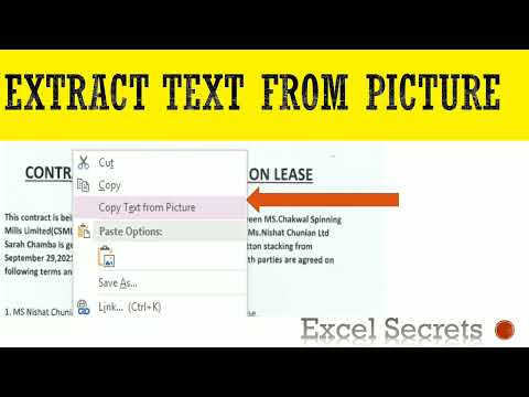 Extract Text from Picture || How to extract text from image || Excel Secrets