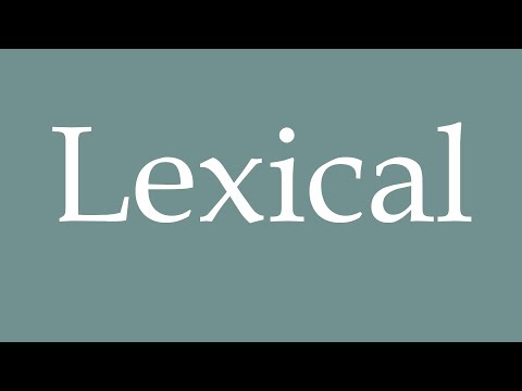 How to Pronounce ''Lexical'' Correctly in French