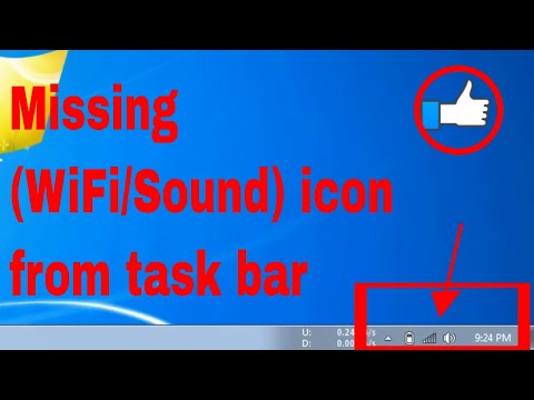 WiFi icon missing on task bar Windows 7