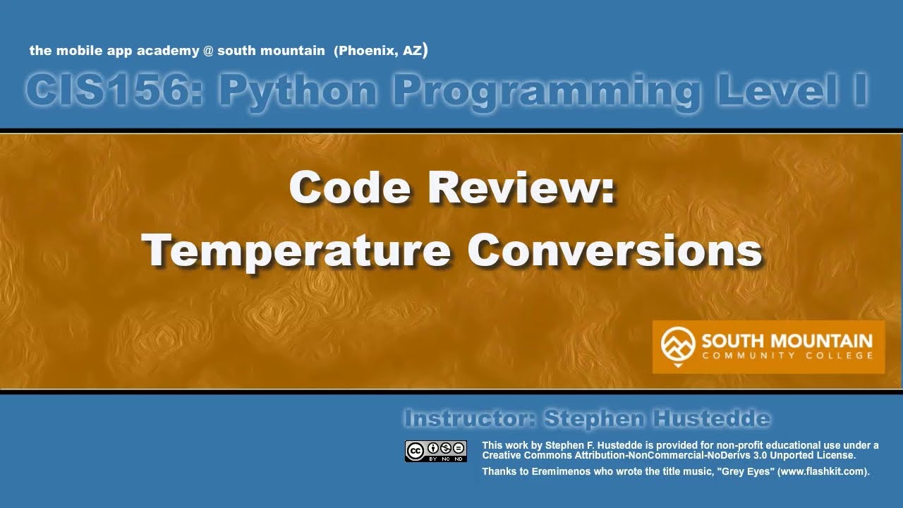 Python 01L - Code Review: Temperature Conversions