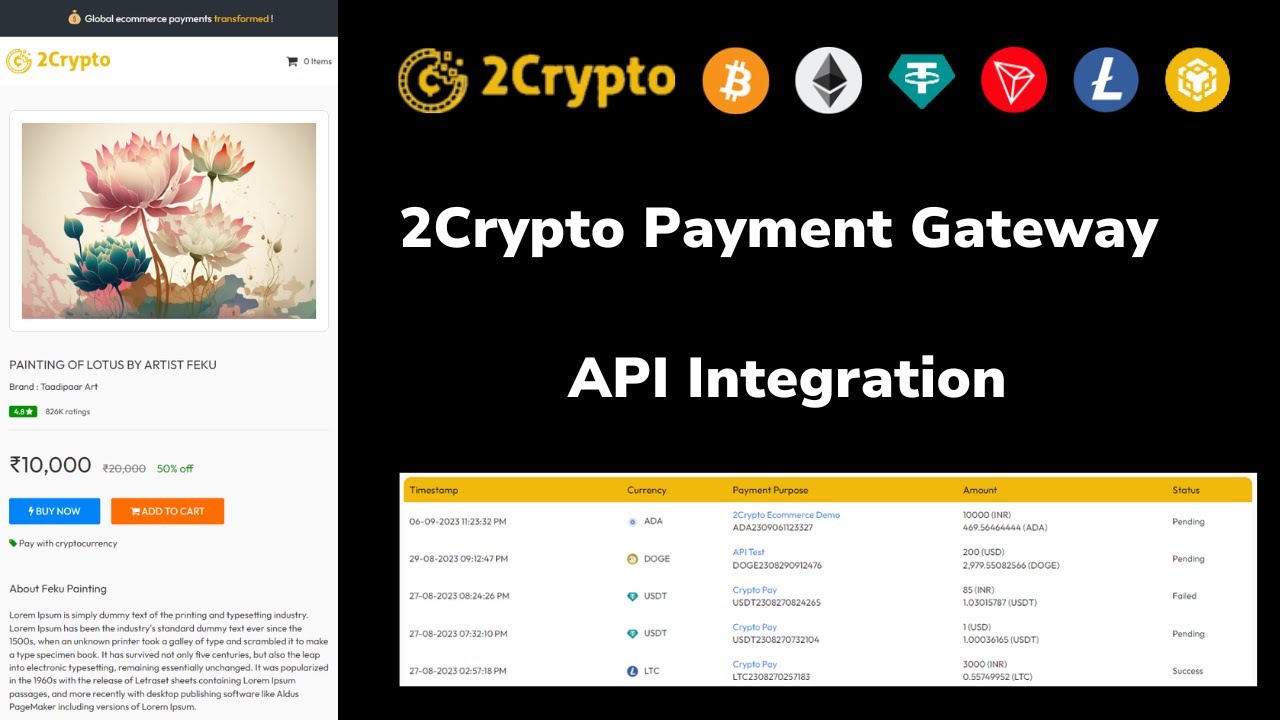 2Crypto Payment Gateway API Integration
