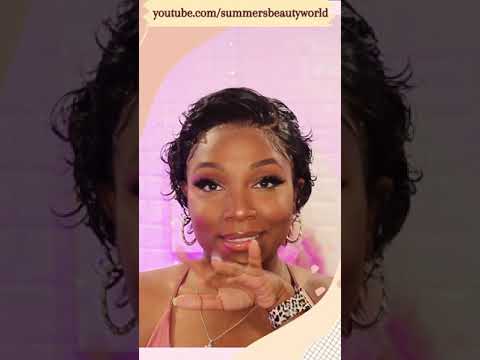 *DETAILED* GLOWY FLAWLESS MAKEUP ROUTINE FOR BROWN SKIN + SHORT CURLY PIXIE WIG | #short #shortshelf
