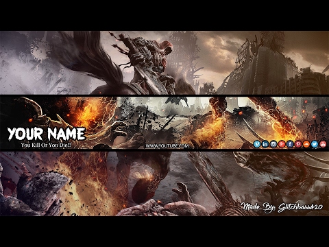Photoshop: **FREE** HD Gaming YouTube Banner Template PSD + Direct Download [#1]