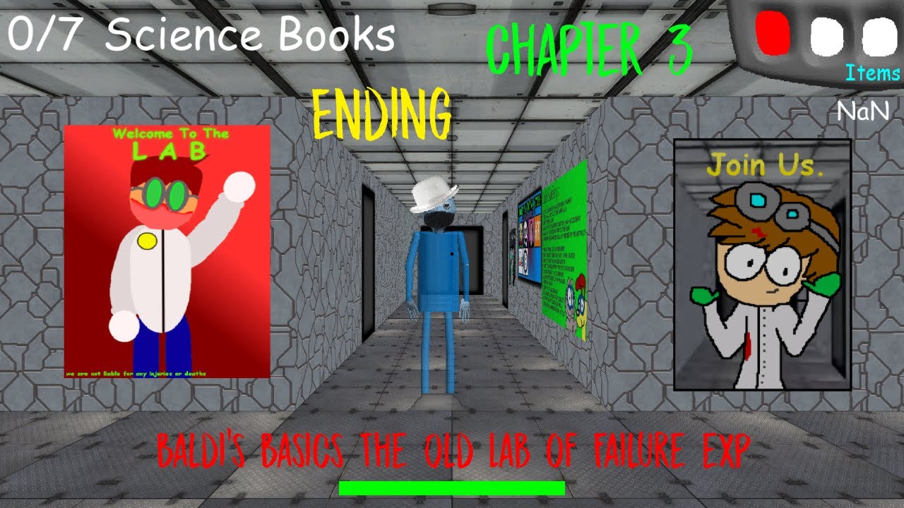 Baldi's Basics The Old Laboratory of Failure Experiments | Chapter 3 (ENDING)