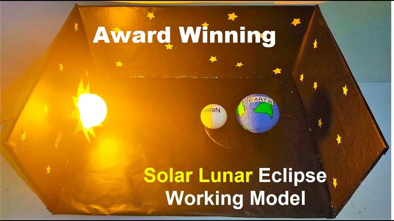 solar lunar eclipse working model  | science project - diy | howtofunda @craftpiller