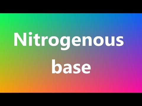 Nitrogenous base - Medical Definition and Pronunciation