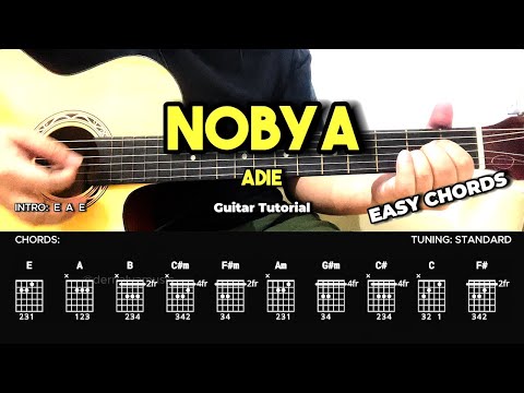 Nobya - Adie | Easy Guitar Chords Tutorial For Beginners (CHORDS & LYRICS) #guitarlesson