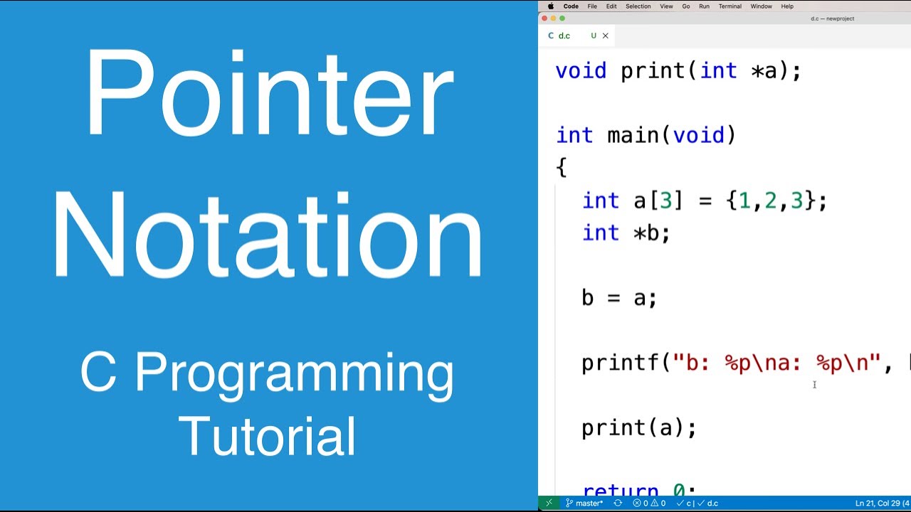 Pointer Notation | C Programming Tutorial