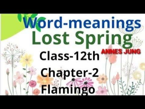 Lost Spring Word meaning ||Class 12th English Chapter 2 flamingo| #flamingo #wordmeaning #lostspring