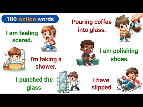 100 Action Words In English With Sentences | ⭐ Action Words For Beginners | Daily English Sentences