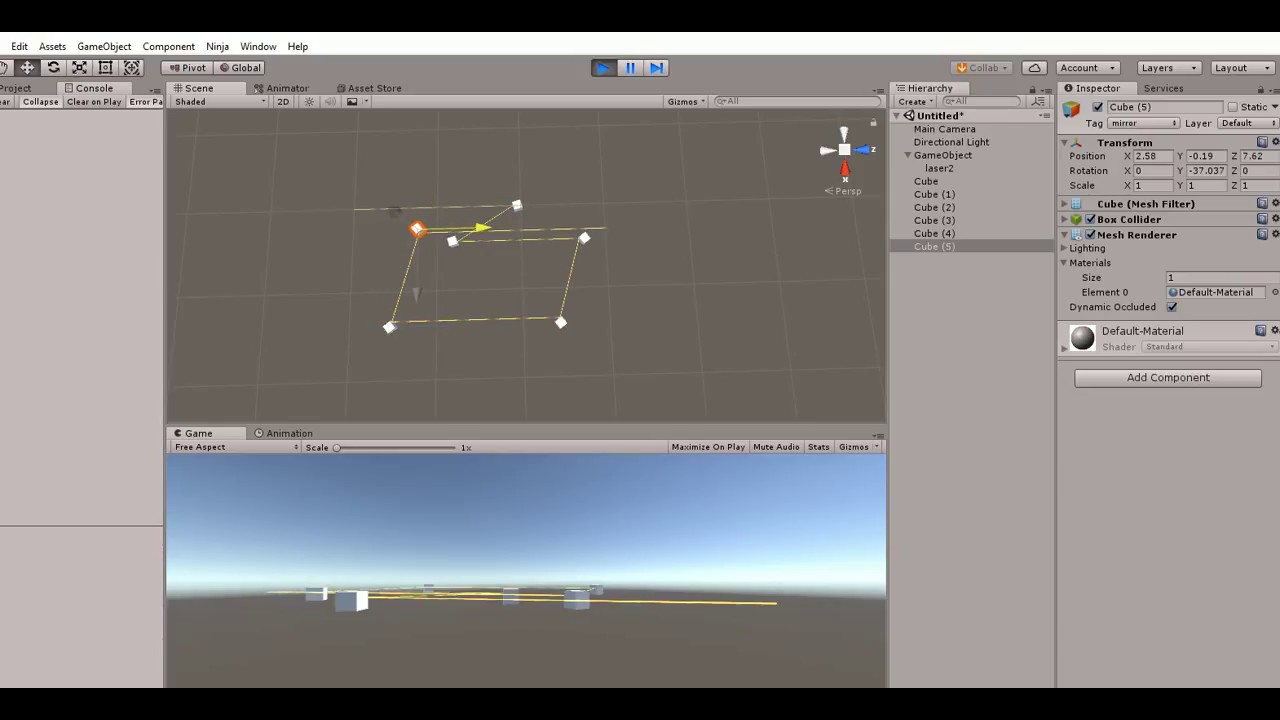 Unity Laser with Line Renderer, Reflection