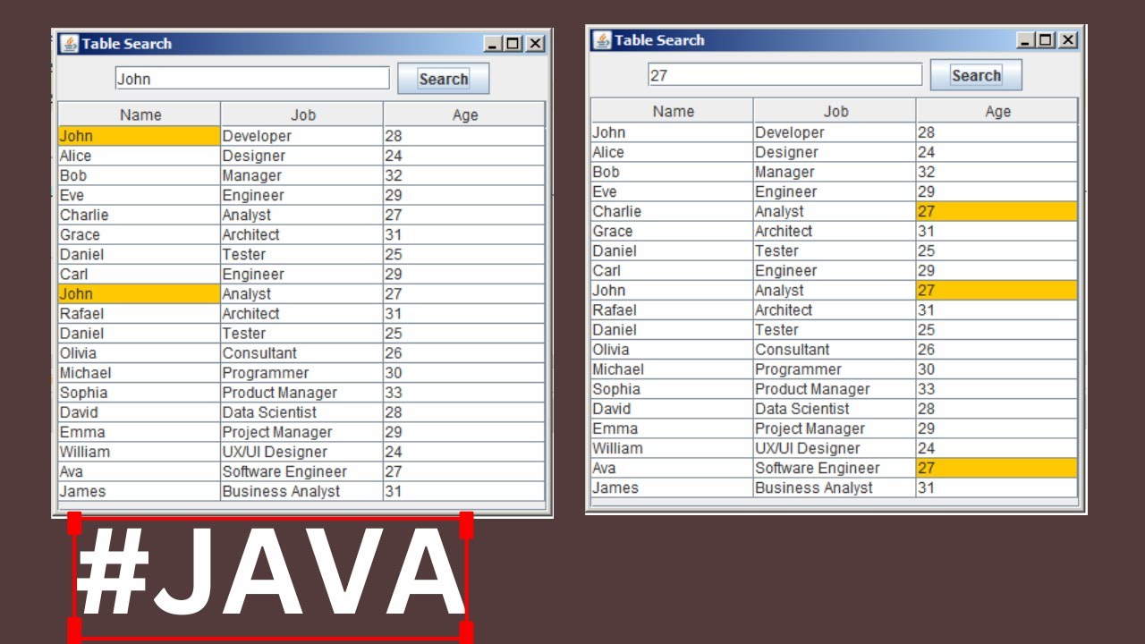 Java Project Tutorial - Make JTable Search and Highlight Cell Step by Step Using NetBeans