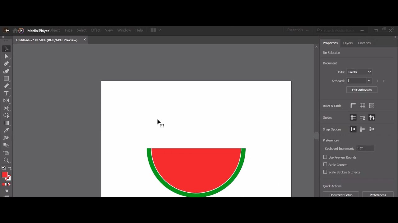 Simple Vector Watermelon | Adobe Illustrator