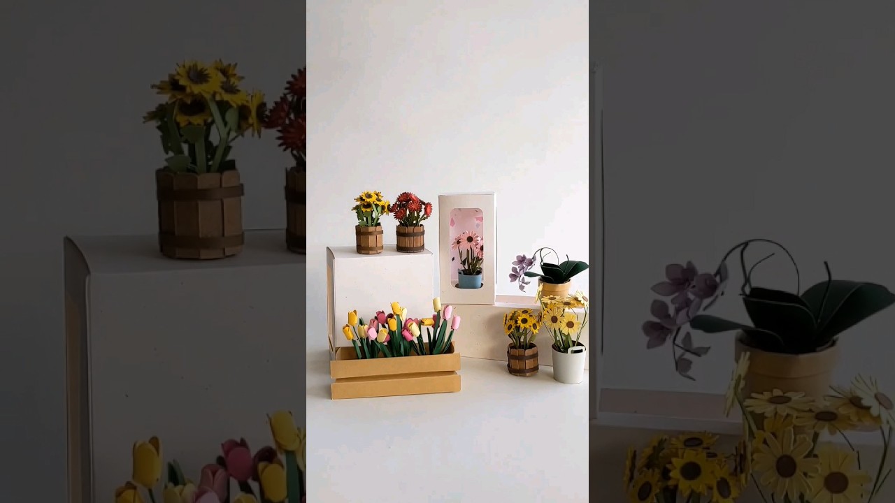 paper Flower template - mini cricut SVG daisy Assembly tutorial