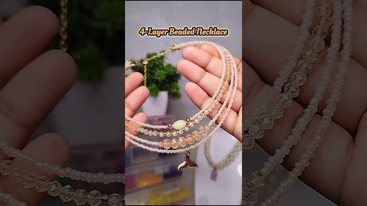 DIY 4-Layer Beaded Necklace ✨ Looks Expensive but So Easy!