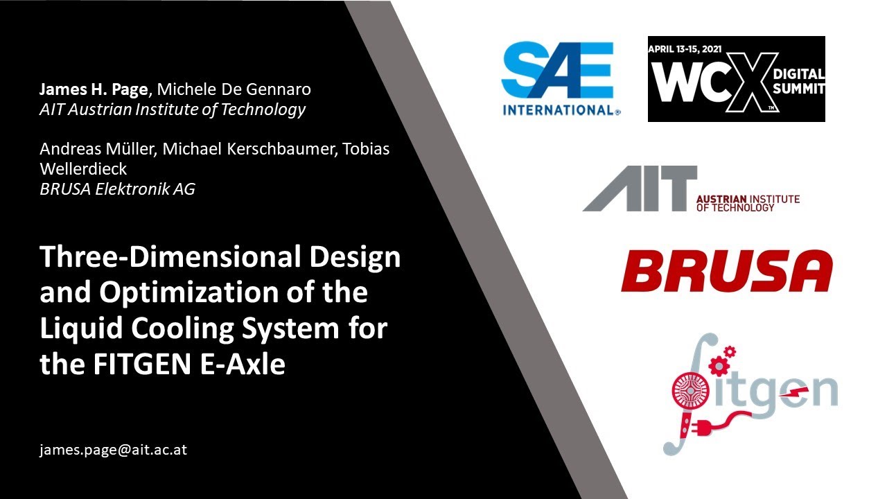 Three-Dimensional Design and Optimization of the Liquid Cooling System for the FITGEN E-Axle