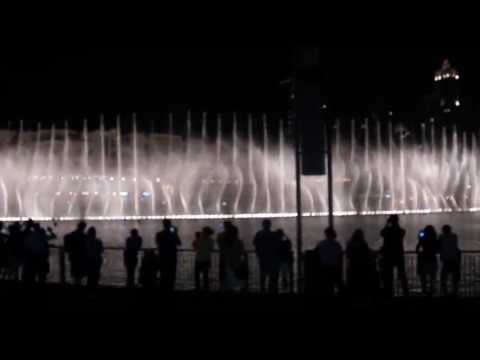 HD The Dubai Fountain Close Up - Time To Say Goodbye Burj Khalifa Dubai Mall UAE
