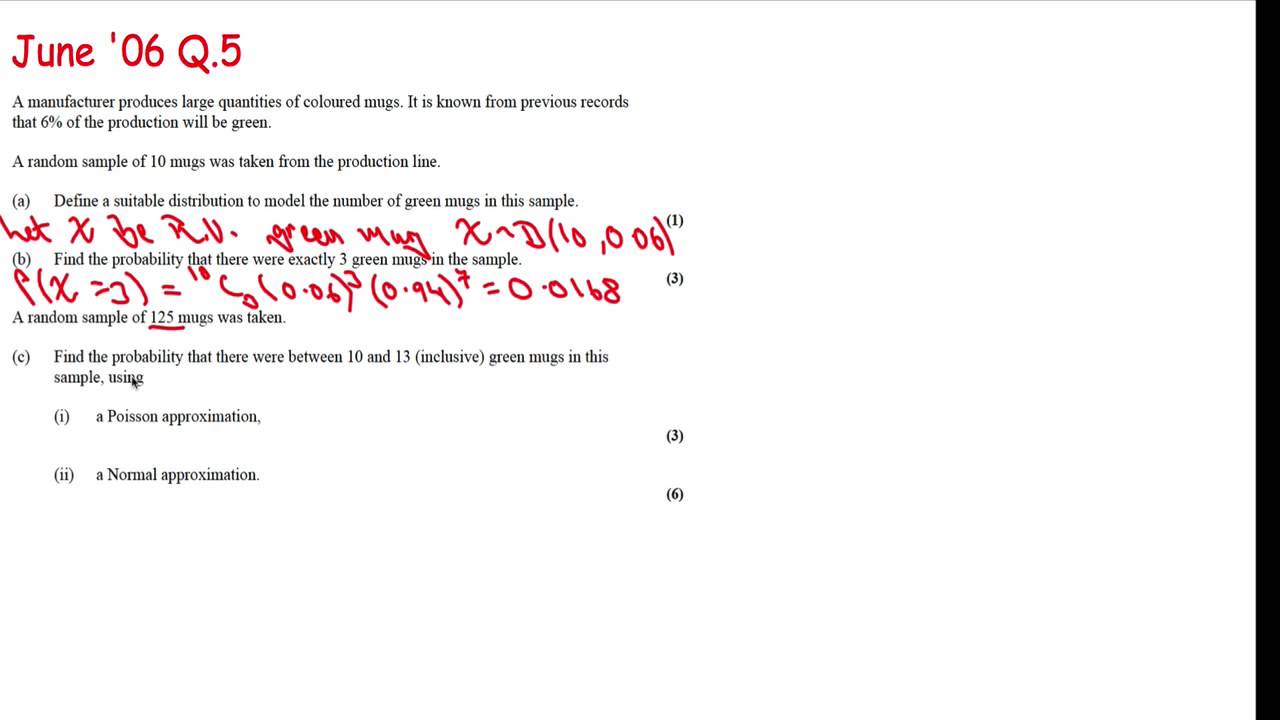 Edexcel S2 tutorial 5 - Normal Approximations