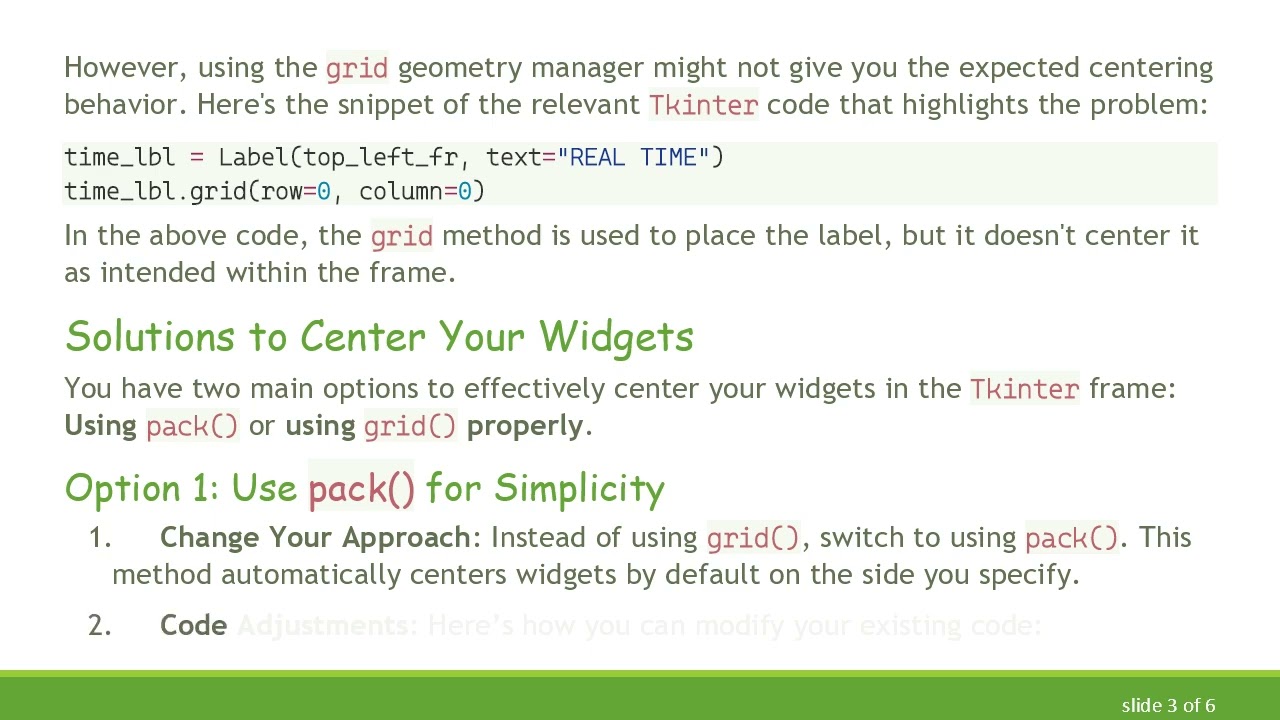 How to Fix Widget Alignment Issues in Tkinter