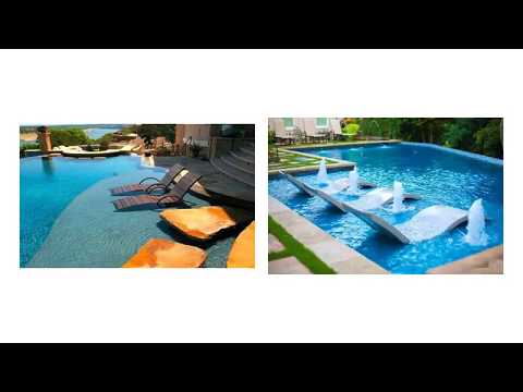 Fresh Pool Lounge Chairs In Water To Enjoy The Sunshine