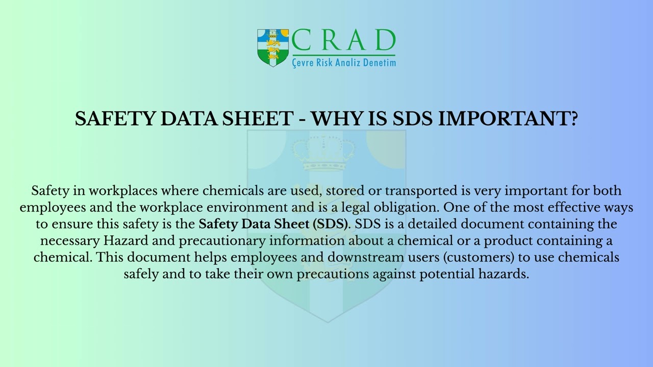 SAFETY DATA SHEET - WHY IS SDS IMPORTANT?