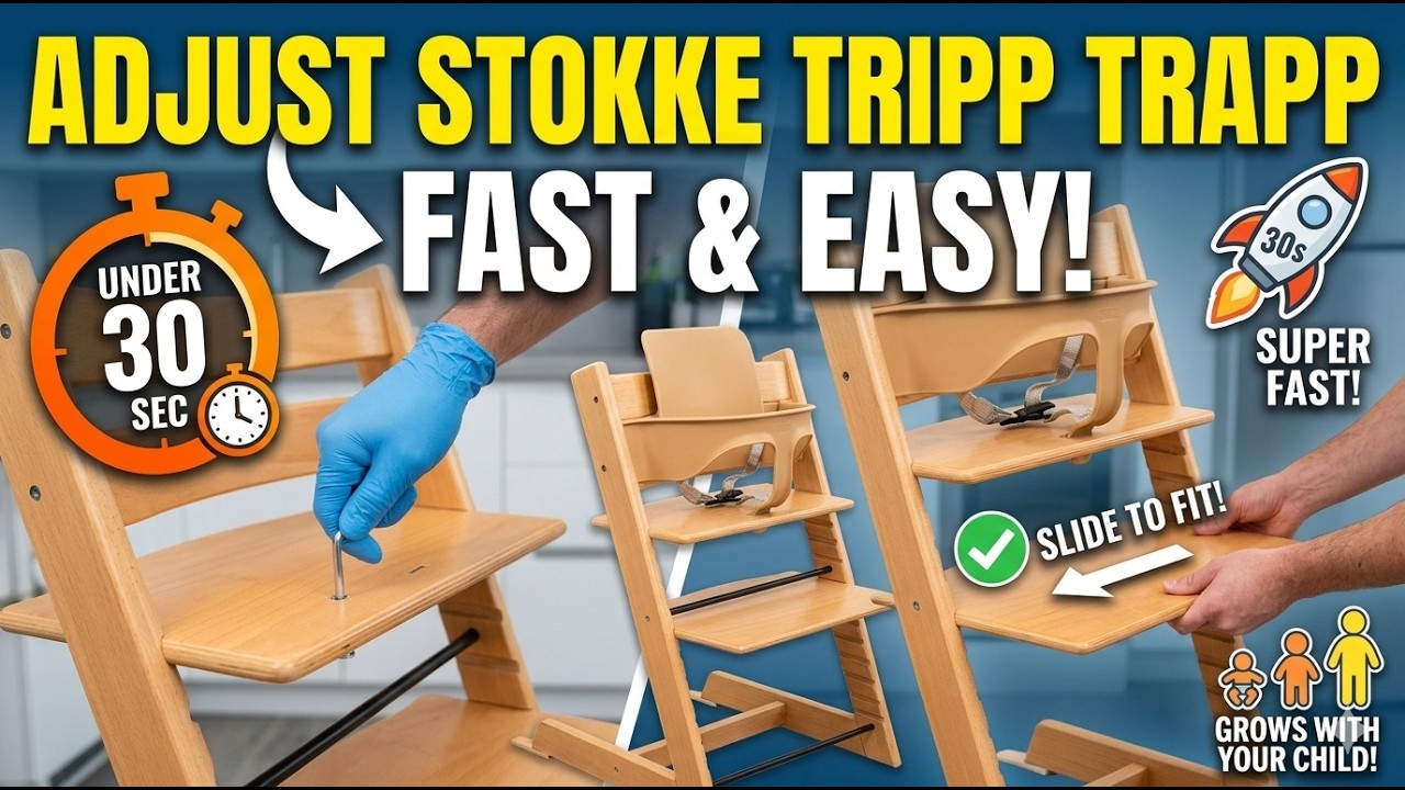 Adjust Stokke Tripp Trapp High Chair fast and easy.  Under 30 seconds