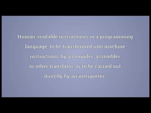 Source code Meaning