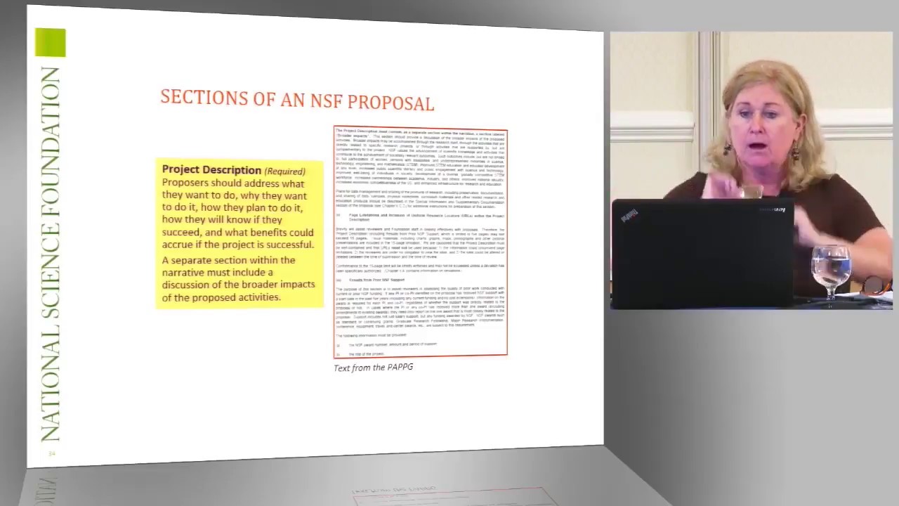 Sections of an NSF Proposal: Project Description