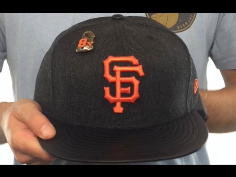 SF Giants 8X 'HEATHER-PIN' Black Fitted Hat by New Era